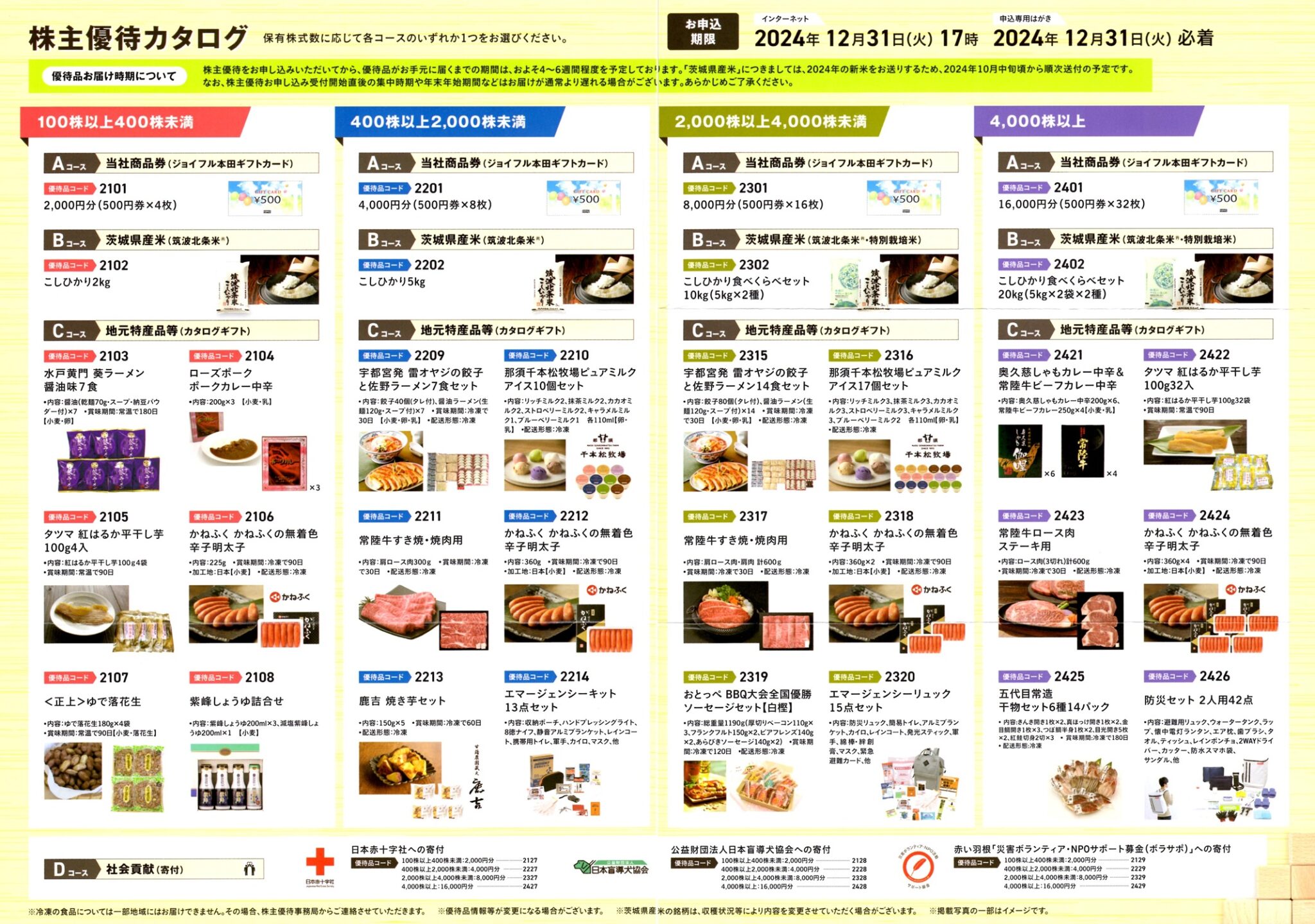 ジョイフル本田(3191)から株主優待の案内が到着 | Yoshiの株主優待ブログ